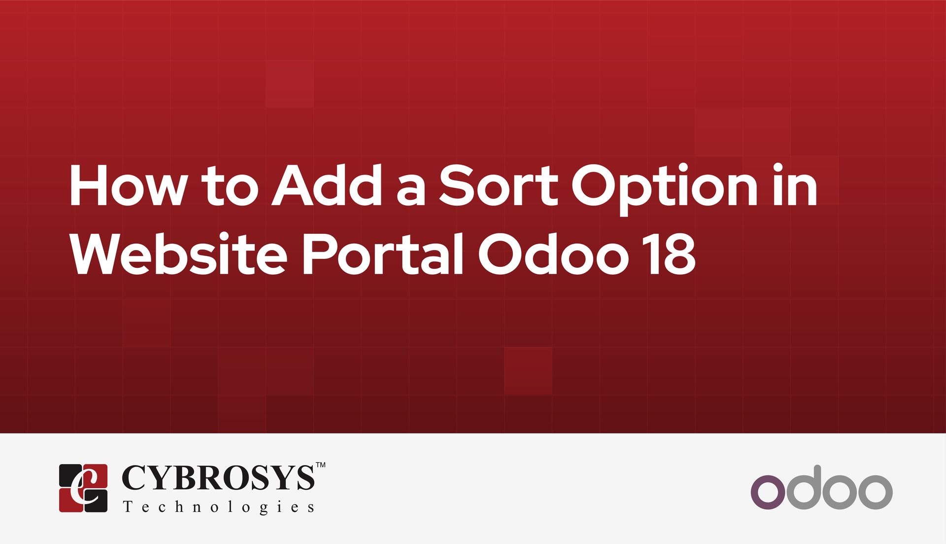 How to Add a Sort Option in Website Portal Odoo 18