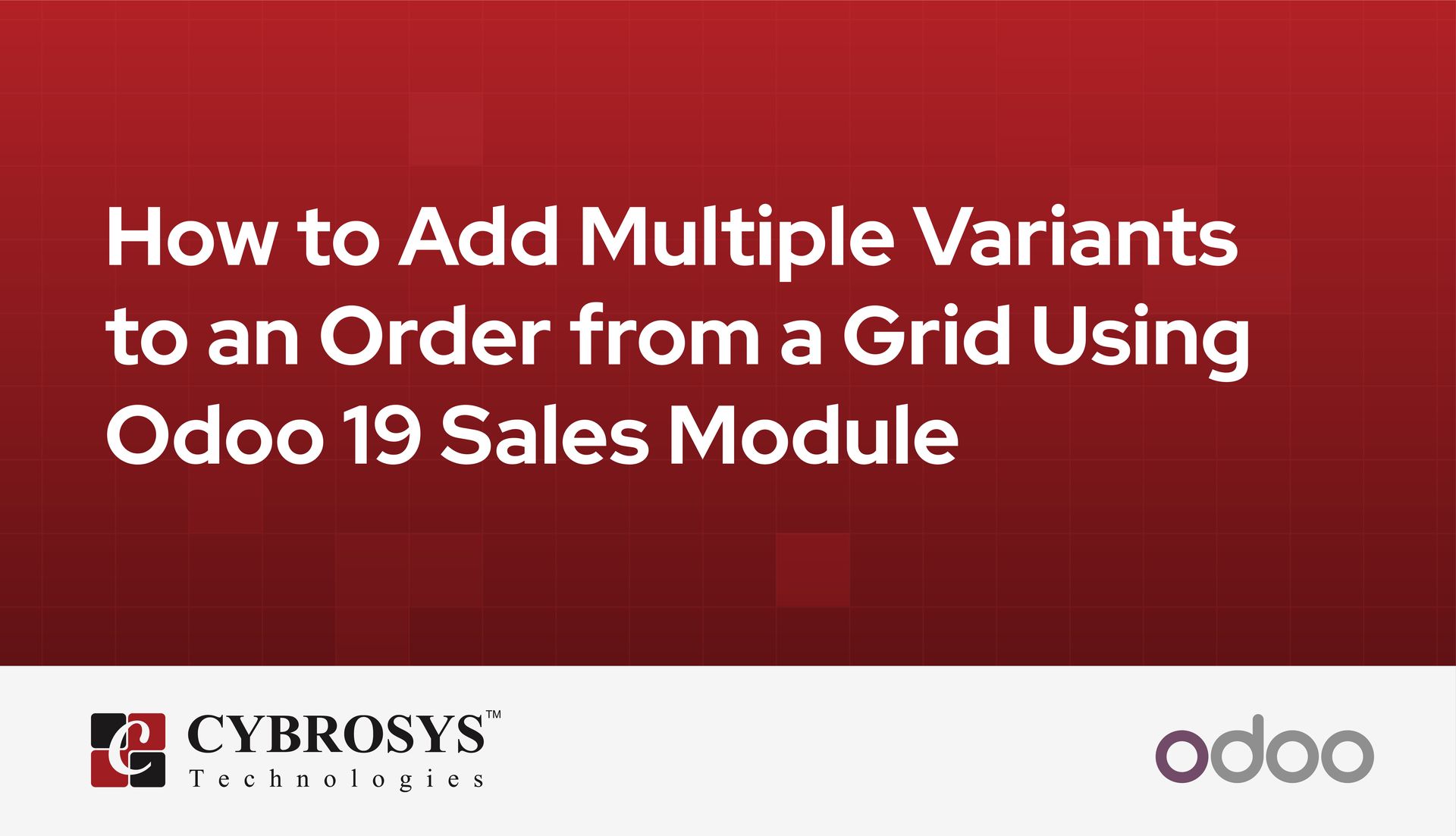How to Add Multiple Variants to an Order from a Grid Using Odoo 19 ...