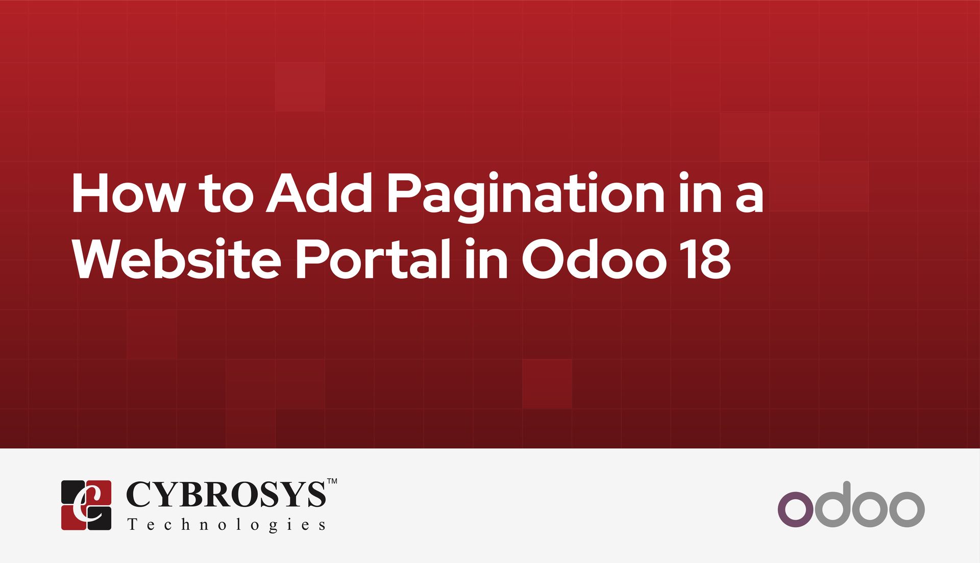 How to Add Pagination in a Website Portal in Odoo 18