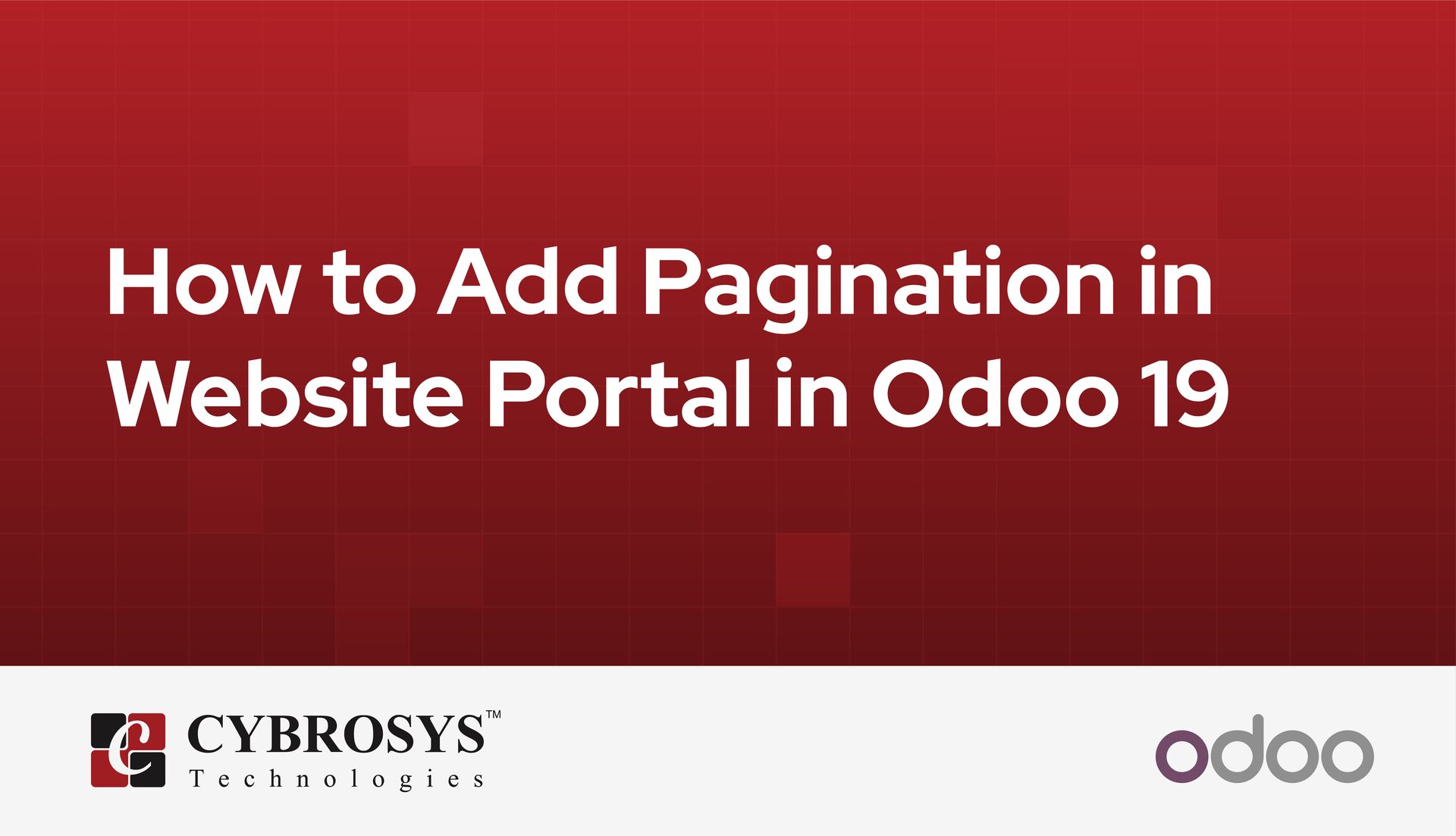 How to Add Pagination in Website Portal in Odoo 19