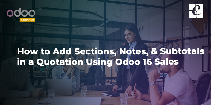 How to Add Sections, Notes, & Subtotals in a Quotation Using Odoo 16 Sales