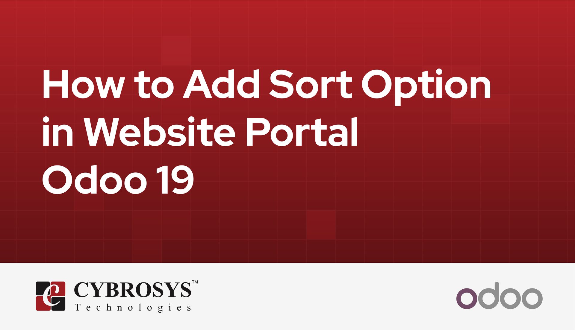 How to Add Sort Option in Website Portal Odoo 19