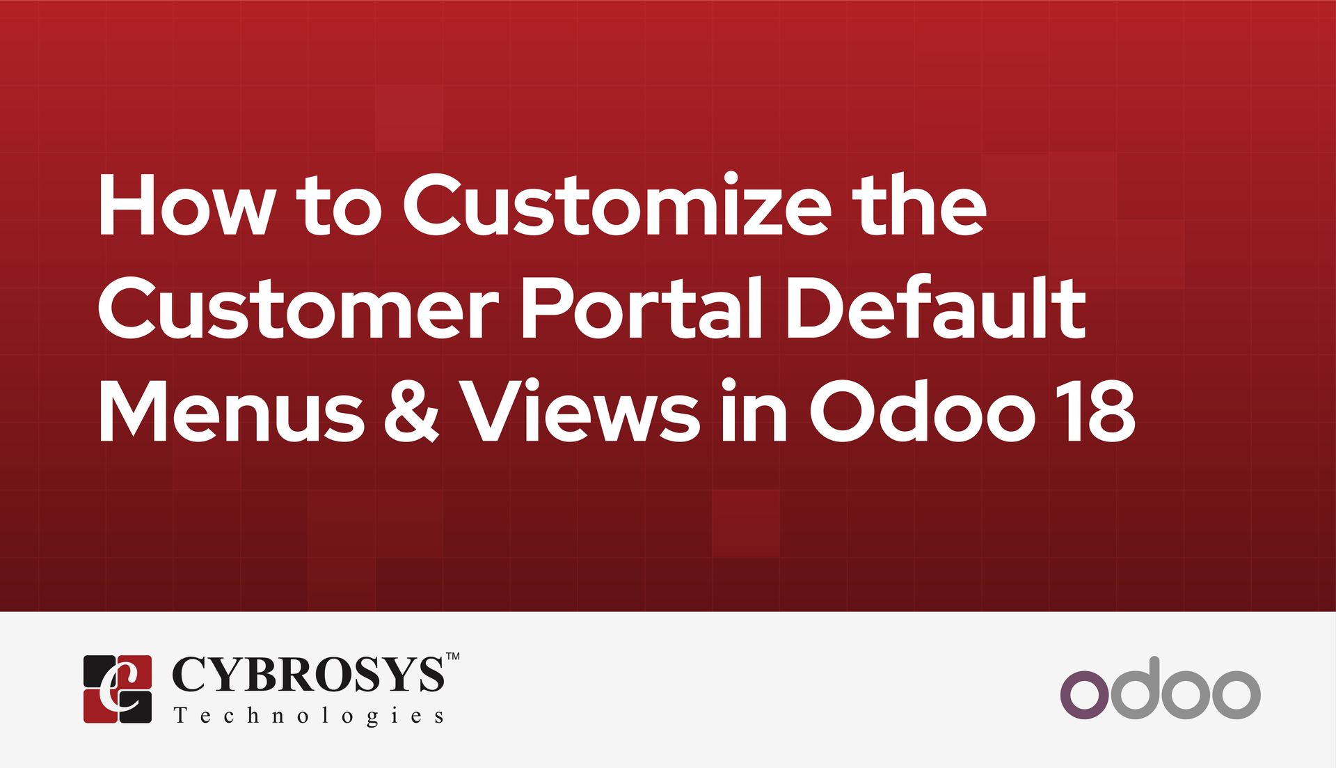 How to Customize the Customer Portal Default Menus & Views in Odoo 18