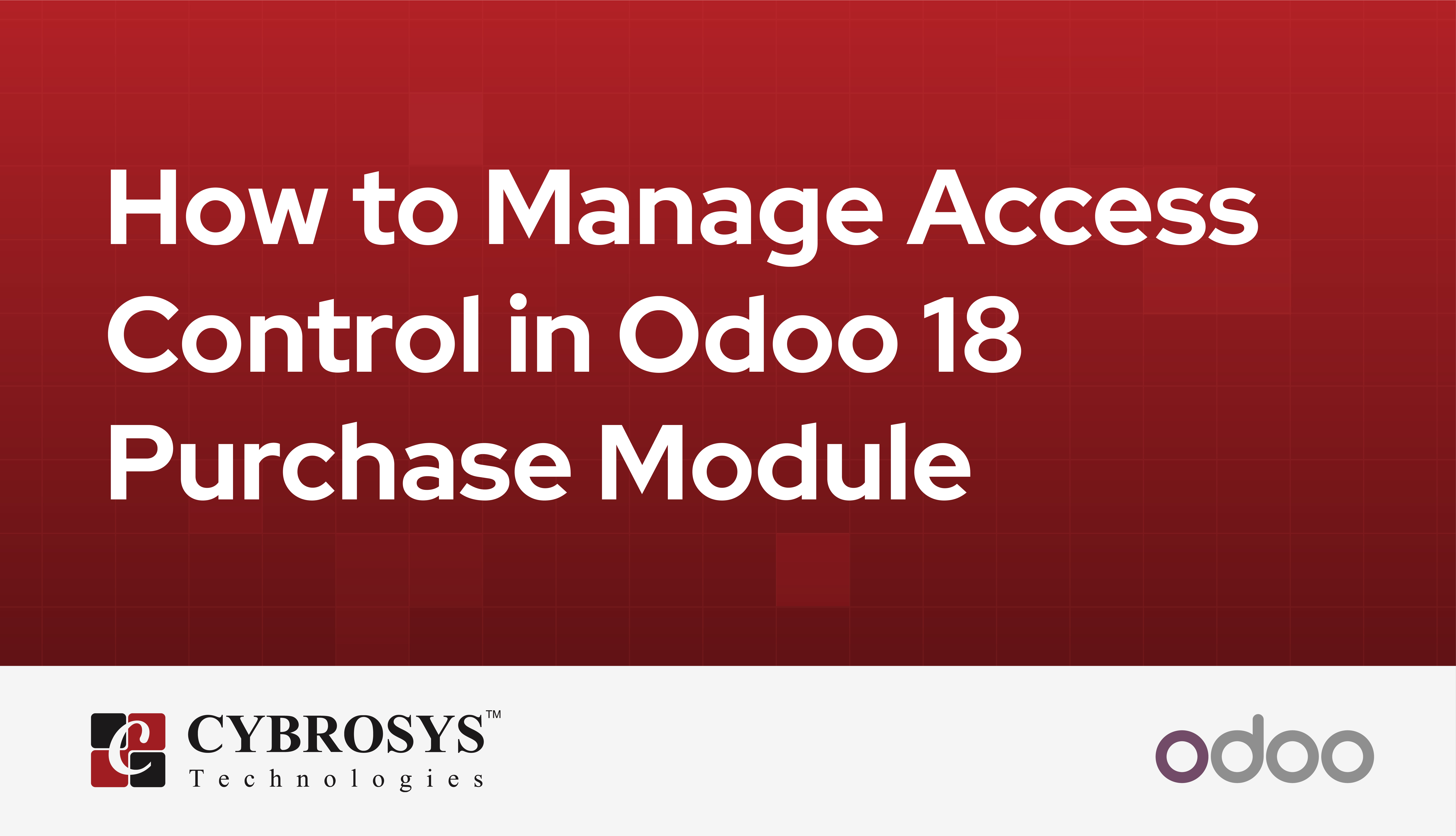How to Manage Access Control in Odoo 18 Purchase Module