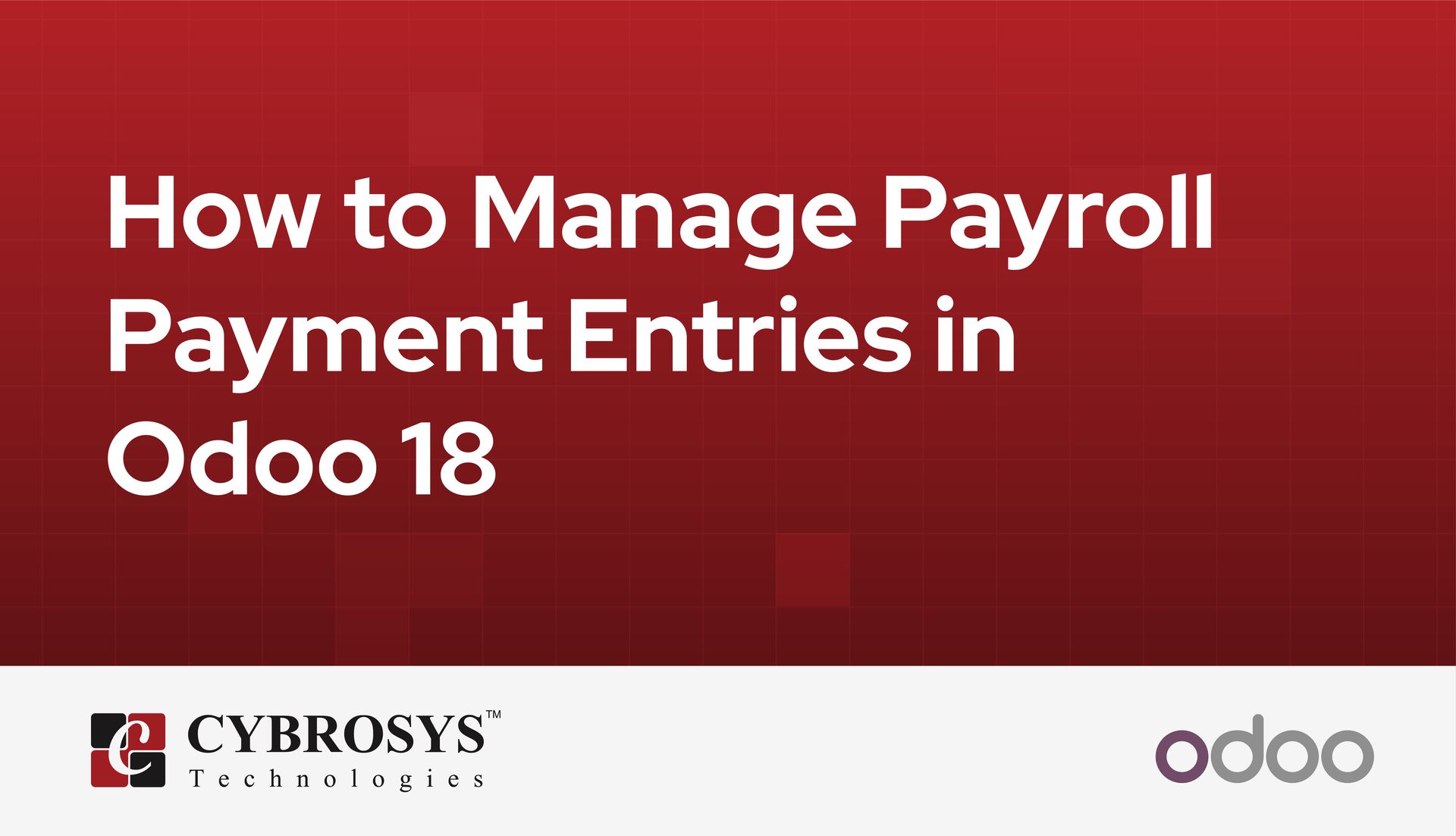 How to Manage Payroll Payment Entries in Odoo 18
